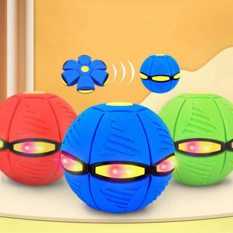 LED Flying UFO Flat Throw Disc Ball With LED Light Toy Kid Outdoor ...