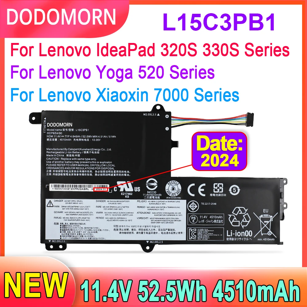DODOMORN-L15L3PB1-Laptop-Battery-For-Lenovo-IdeaPad-330S-15IKB-330S ...