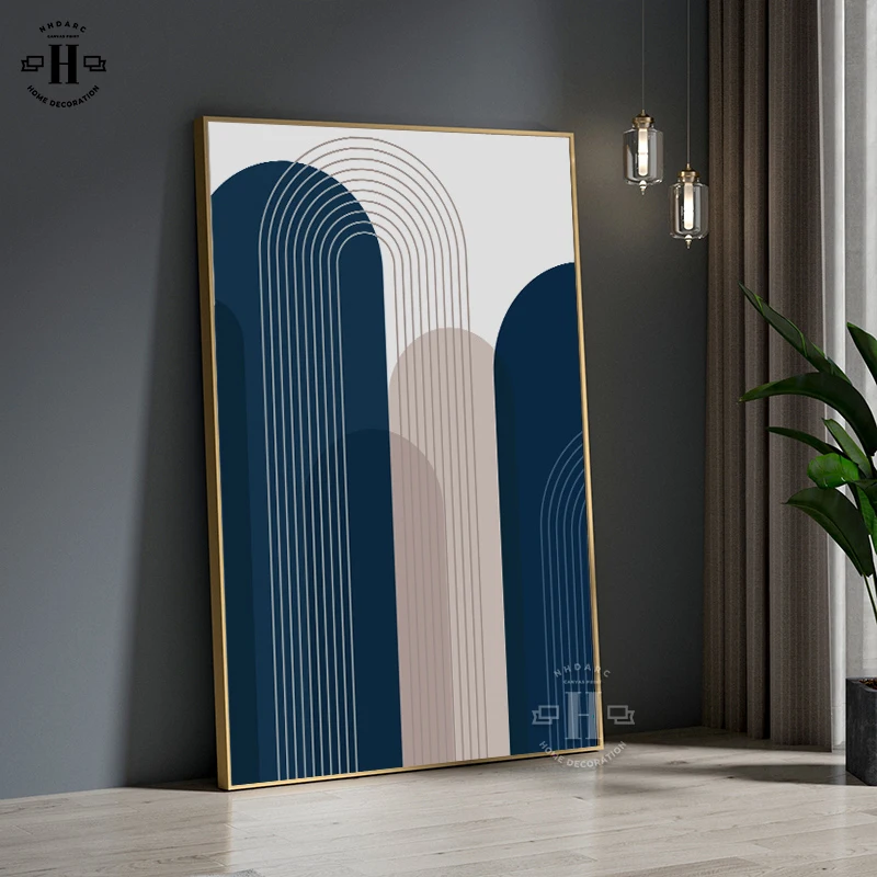 Modern-Abstract-Style-Canvas-Print-Painting-Poster-Pictures-Art-Blue ...