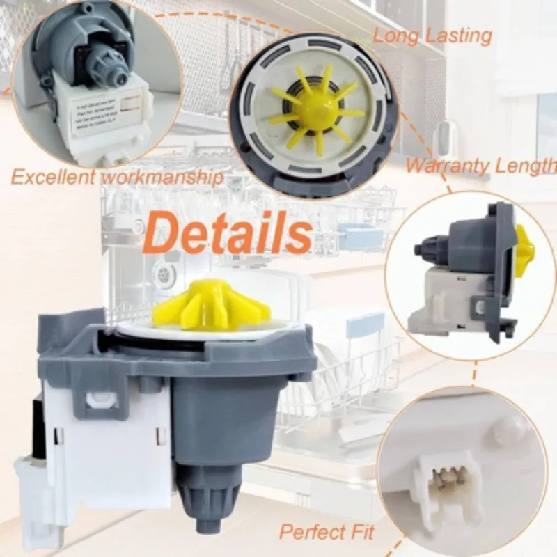 W10876537 Dishwasher Drain Pump Replacement - Compatible with Whirlpool ...