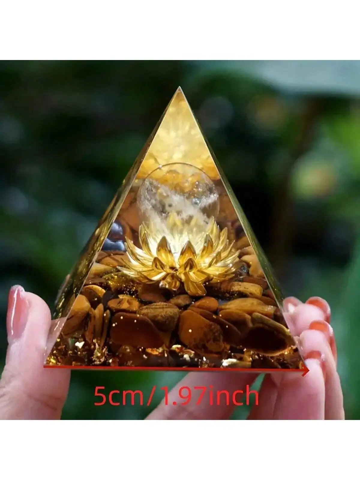 Clear-Crystal-Tiger-Eye-Lotus-Symbol-Orgone-Pyramid-With-Positive ...