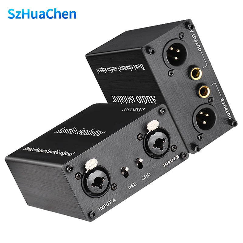 2-Channel XLR Audio Isolator Noise Reduction Filter Eliminates Current ...