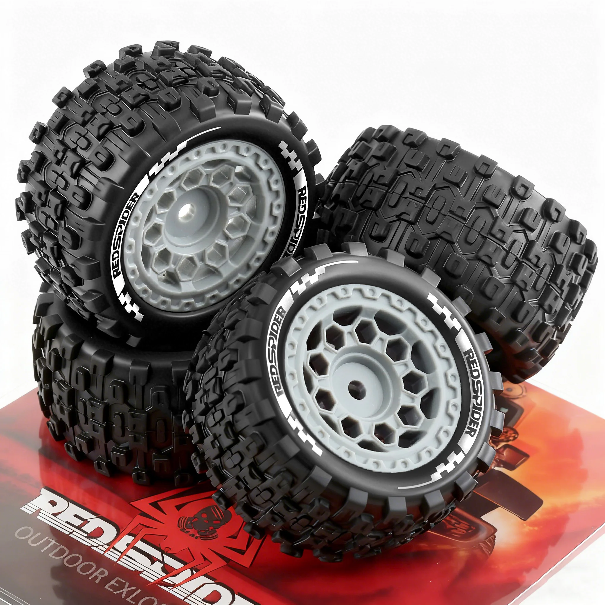RS Red Spider 1/18 ARRMA TYPHON GRANITE GROM Monster Truck Tires, Small ...