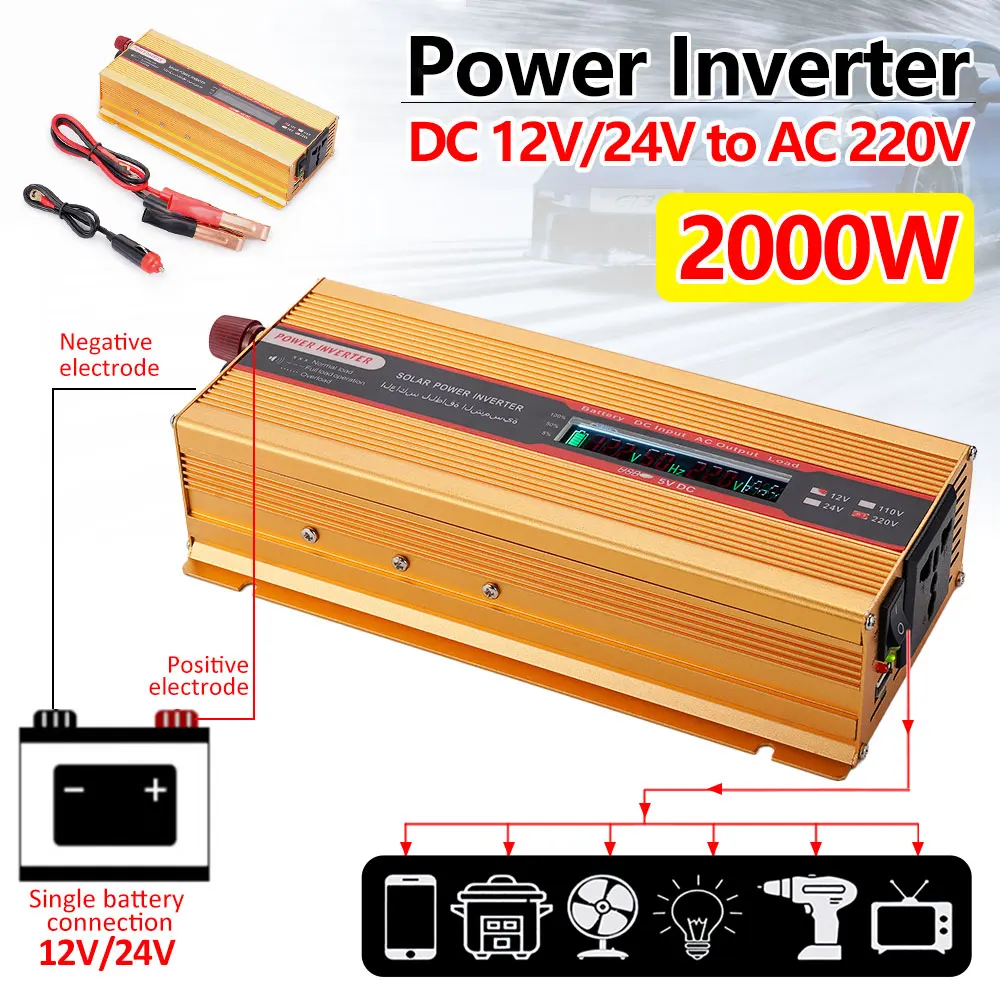 2000W-Car-Inverter-DC-12-24V-To-AC-220V-Voltage-Transformer-Power ...