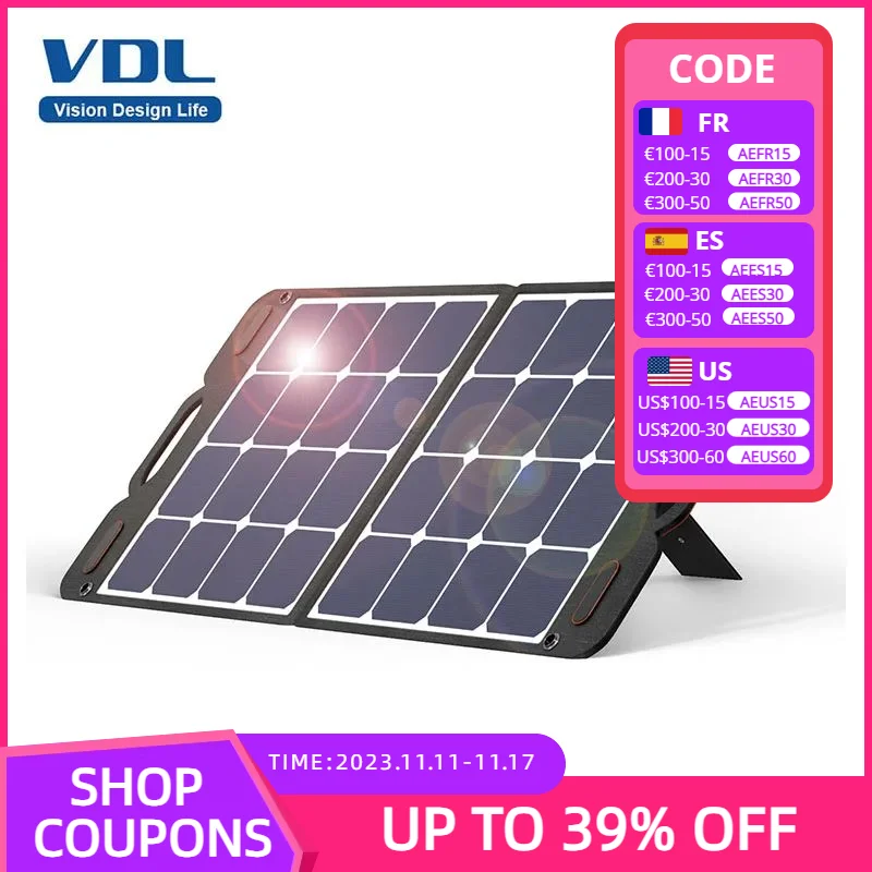 VDL-Solar-Panel-Foldable-100W-Monocrystalline-Solar-Panel-16-20V-MC-4 ...