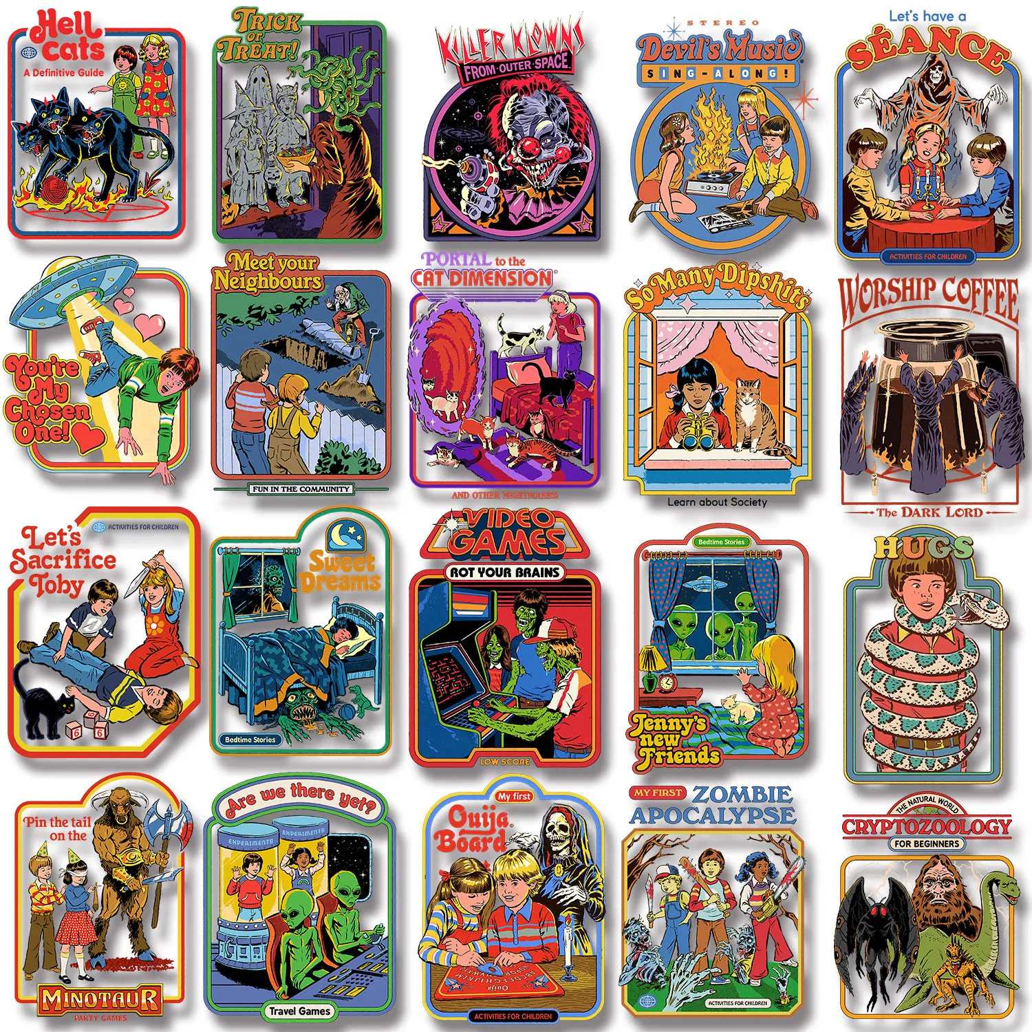 Imagen-de-estilo-Retro-para-ni-os-pegatinas-de-Humor-negro-firme-y-sin ...