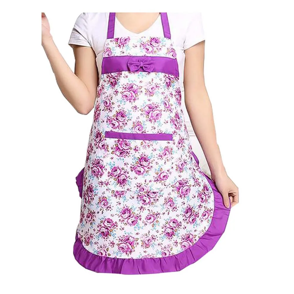 1PC Kitchen Cooking Apron Women Bib With Pockets Printing Princess ...