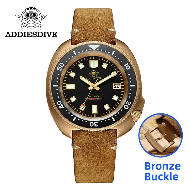 ADDIESDIVE-2104-Men-Bronze-Watch-Black-Dial-Sapphire-Glass-NH35 ...