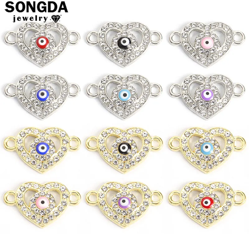 10pcs-Turkey-Evil-Eye-Crystal-Enamel-Connectors-Drip-Oil-Lucky-Eyes ...