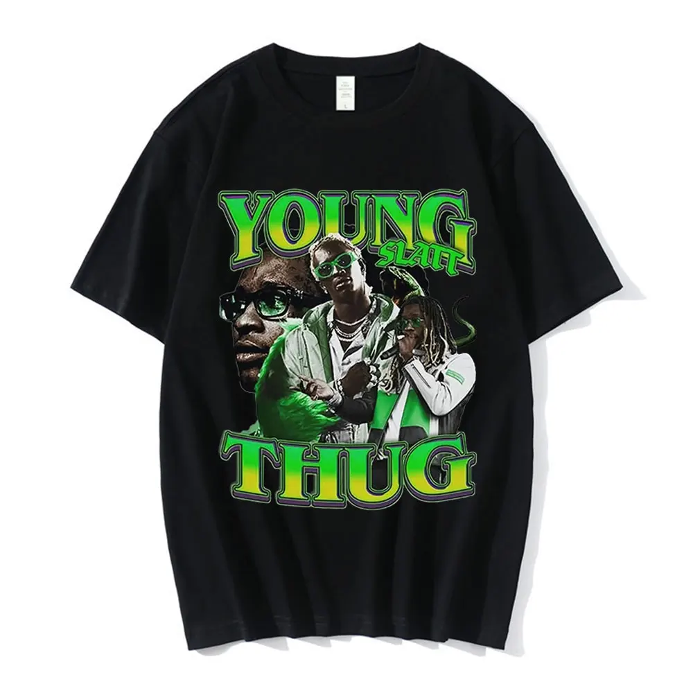 100% Algodão Verão Hip Hop Homens T Shirts Rapper Young Thug Impressão ...
