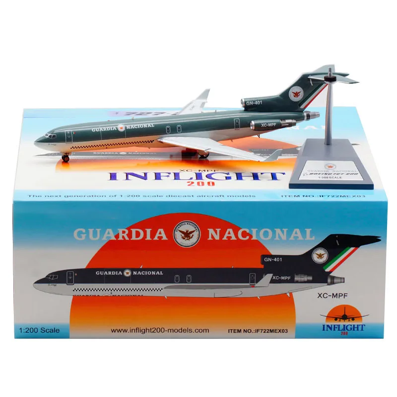 1:200 Scale Model Mexico Guardia Airline B727 200 XC MPF Diecast Alloy ...