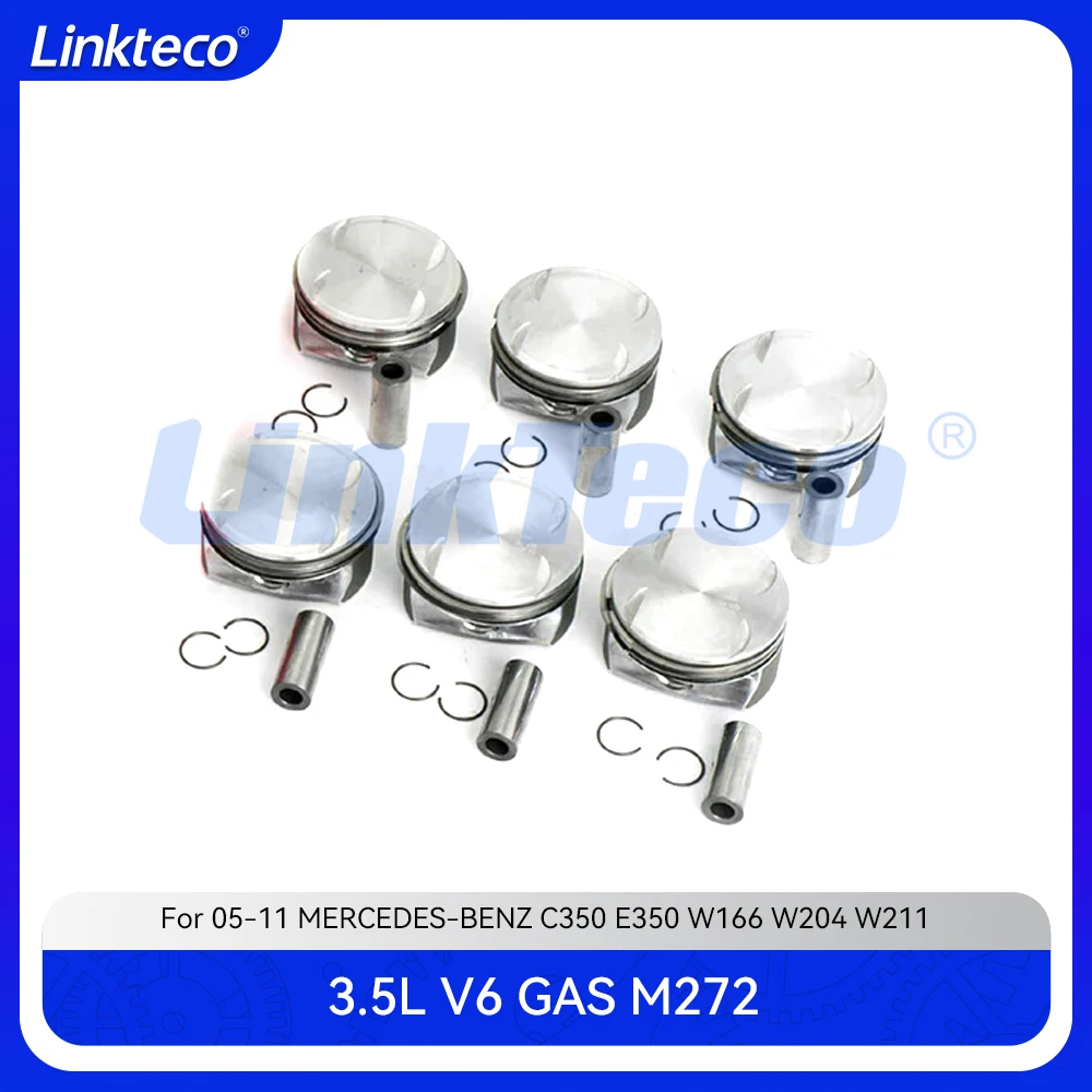 Engine part 6X Piston & Rings Set Fit 3.5 T L V6 GAS M272 For 06-12 3 ...