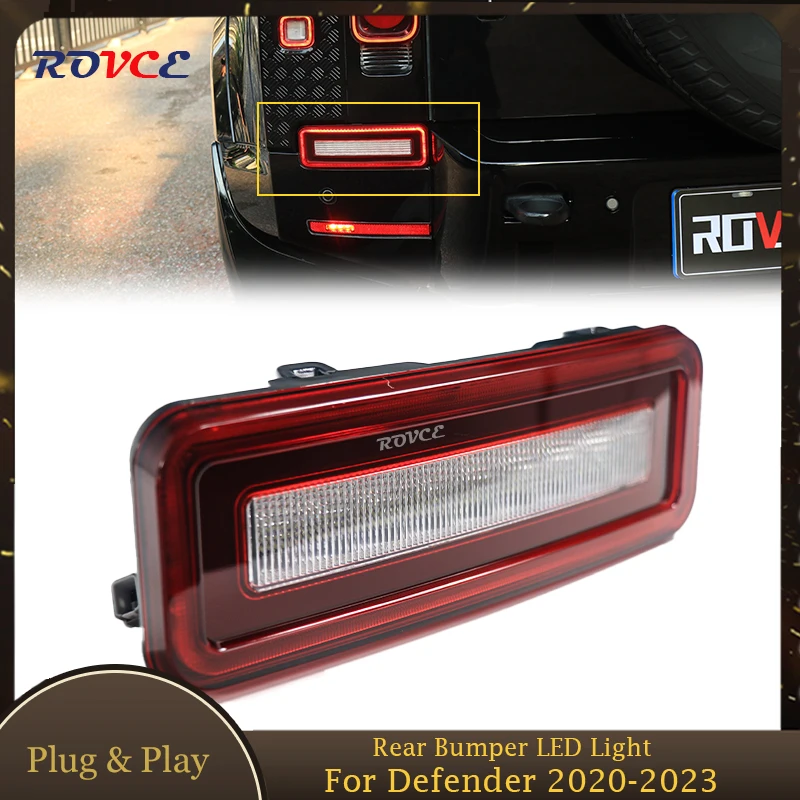 Rear-Bumper-Reflector-Brake-Lights-For-Land-Rover-Defender-90-110-L663 ...