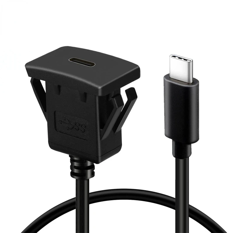1 pcs USB-C Type-C USB 3.1 Male To Female 10Gbps Extension Flush Car ...