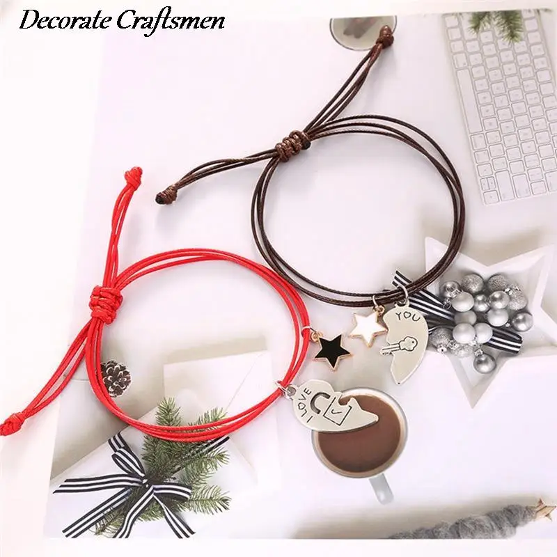 2-Pcs-set-Couple-Bracelet-love-You-Lettering-Love-Key-Lock-Stitching ...