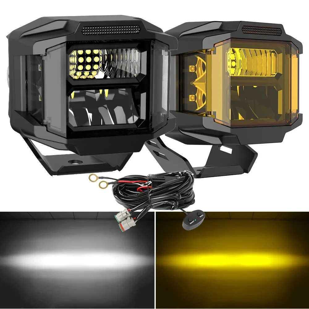 3" LED Car Work Light Three-Sided Lighting Spotlight DRL 12V 24V ...