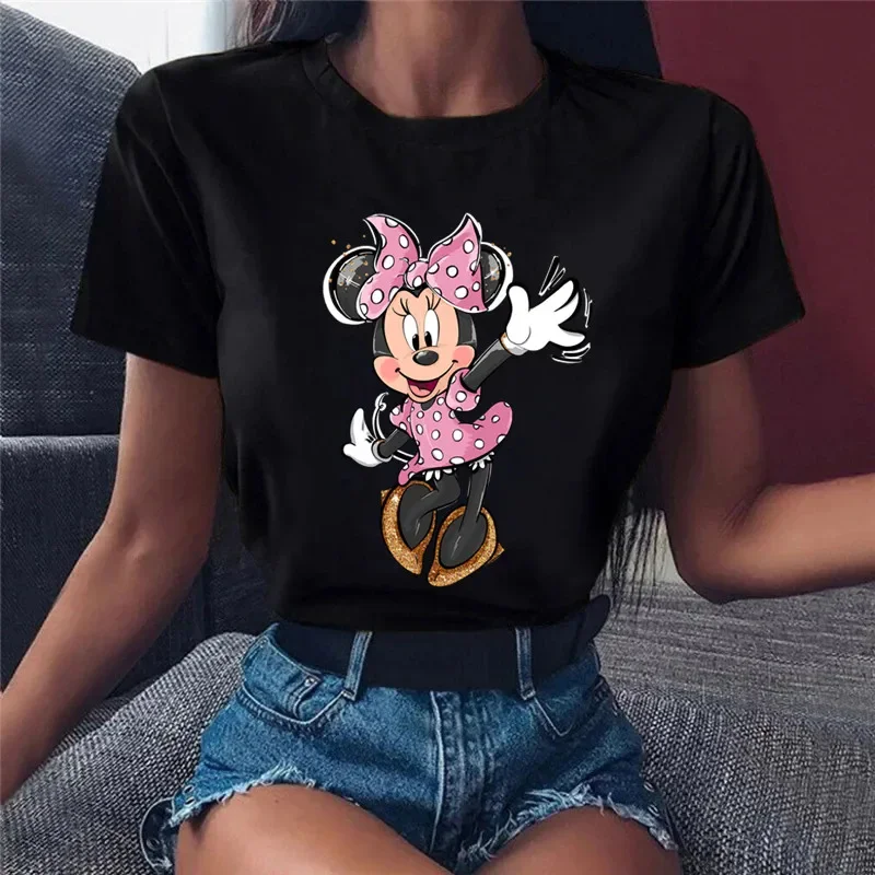 Minnie-Mouse-Print-T-Shirt-Women-Cartoon-Tops-Ladies-Short-Sleeveed ...