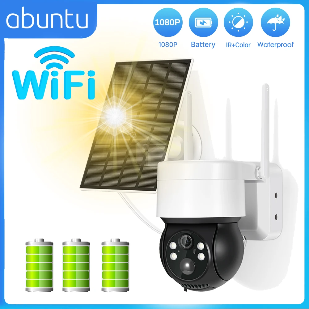 ABUNTU-1080P-HD-Solar-Panel-WIFI-Camera-Outdoor-Waterproof-Camera ...