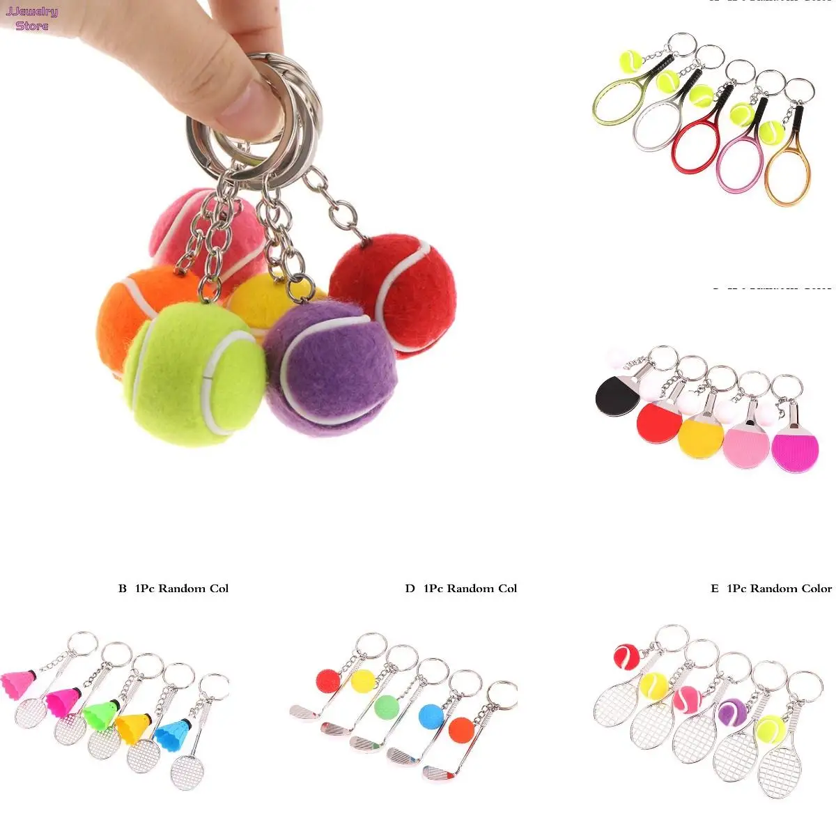 6-Color-Key-Chain-Tennis-Ball-Metal-Keychain-Car-Key-Chain-Key-Ring ...