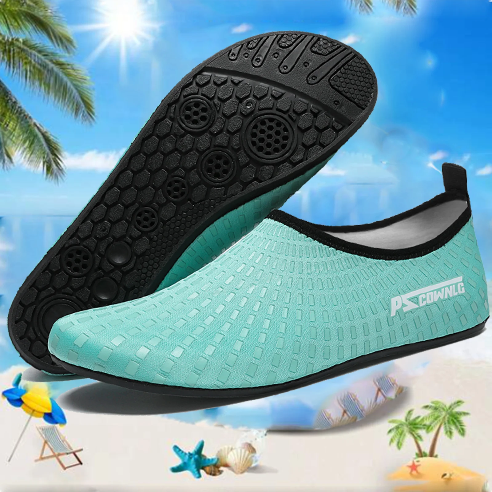 Quick Dry Water Shoes Rubber Sole Diving Shoes Unisex Beach Swimming ...