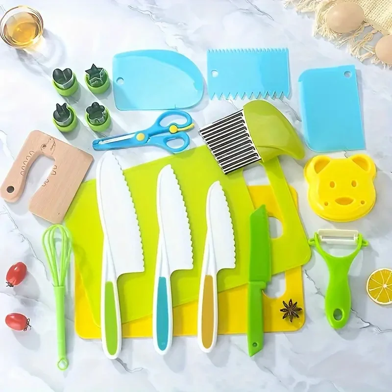 Kids Cooking Cutter Set Kids Knife Toddler Cutter Plastic Cake Fruit ...