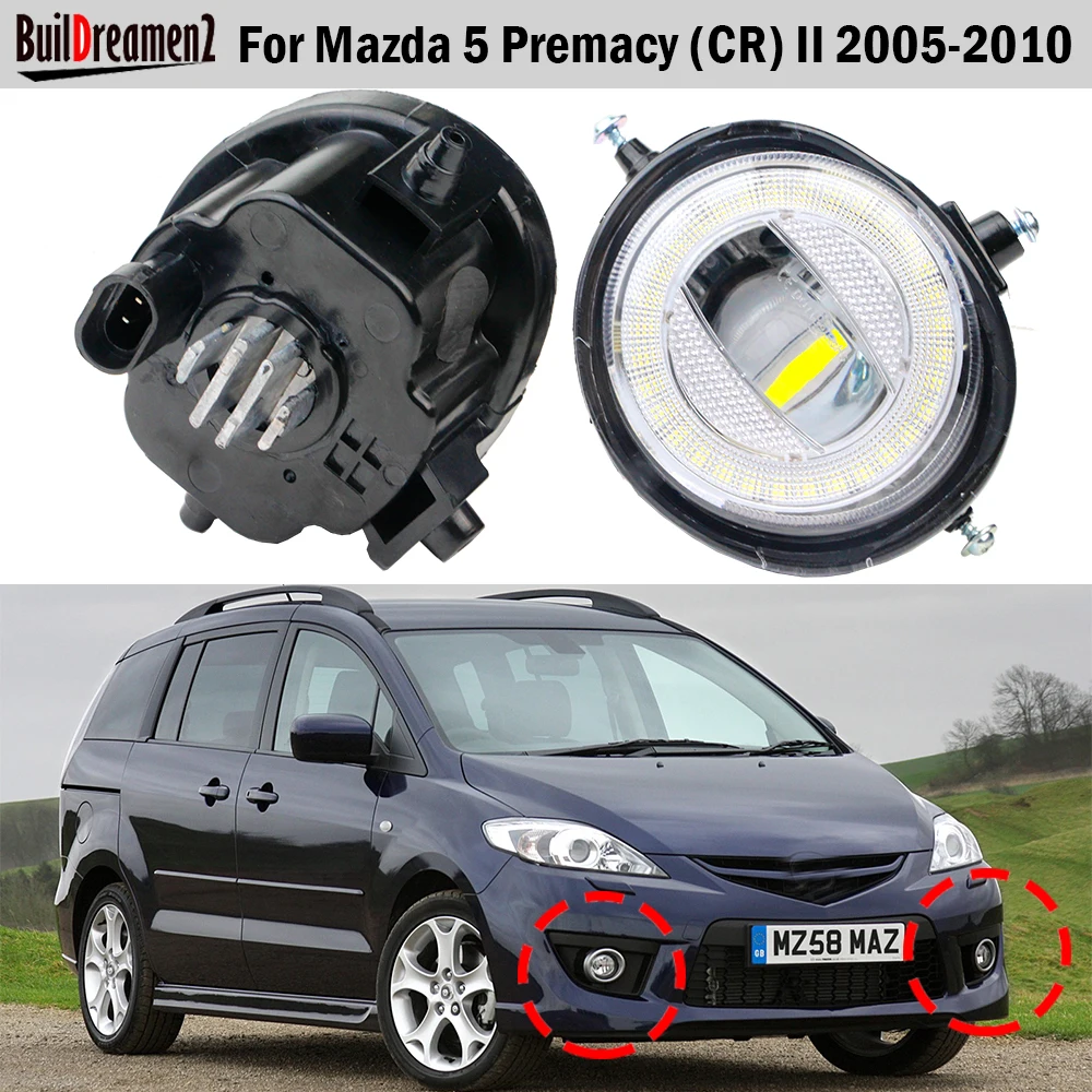 2-X-Car-Front-Bumper-Angel-Eye-LED-Fog-Light-Daylight-DRL-30W-8000LM ...