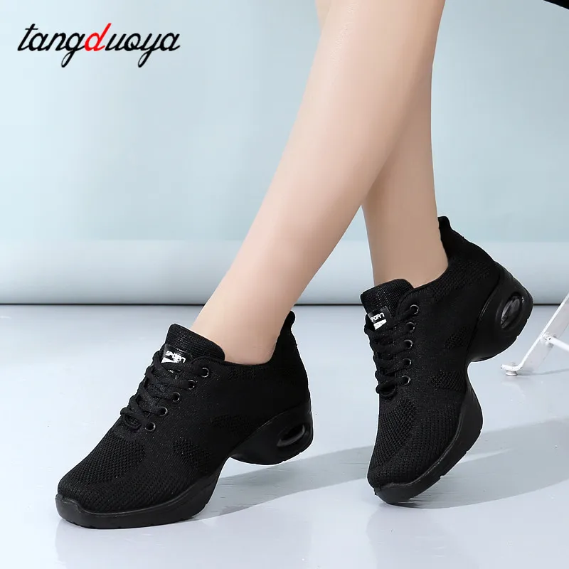 Sneakers Dance Shoes For Women Flying Woven Mesh Comfortable Modern ...