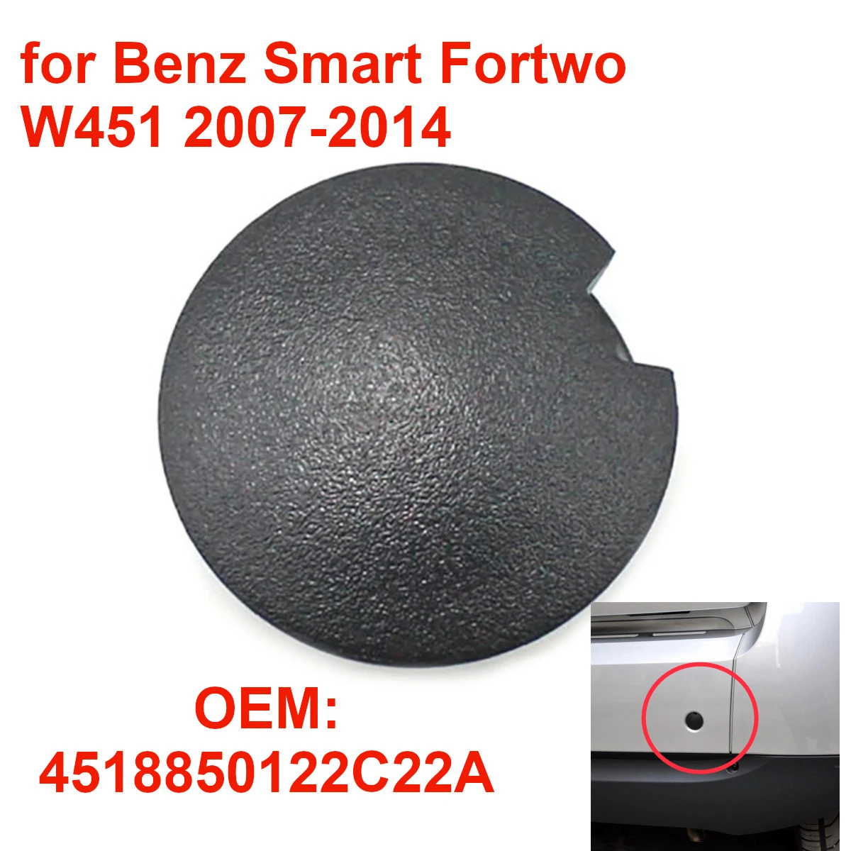 1/2/3Pcs Car Bumper Tow Hook Cap Cover 4518850122C22A for Benz Smart ...