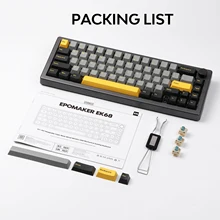 Epo maker ek68 65% dichtung mechanische tastatur knopf hot-swap 2,4 ghz ...