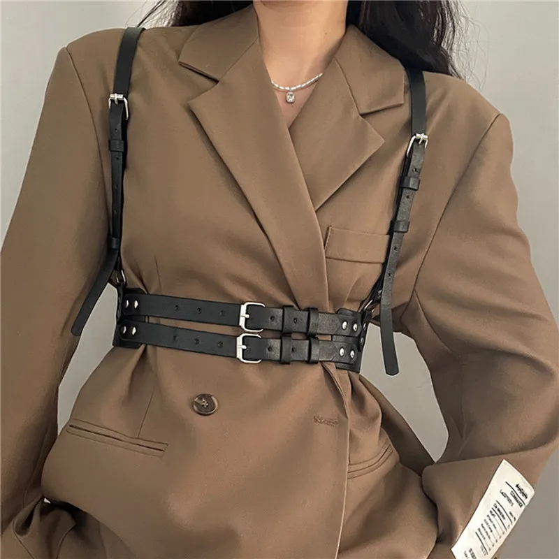 Fashion-Sexy-Women-Pu-Leather-Suspender-Harness-Belt-Adjustable-Chest ...