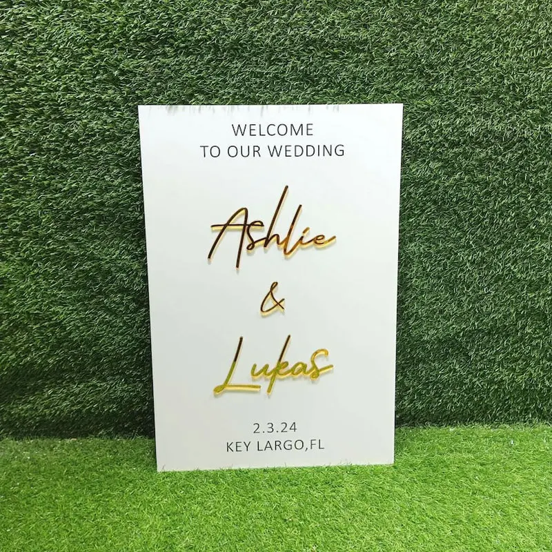 Custom 3D Acrylic Wedding Welcome Signage Acrylic Engagement Welcome ...
