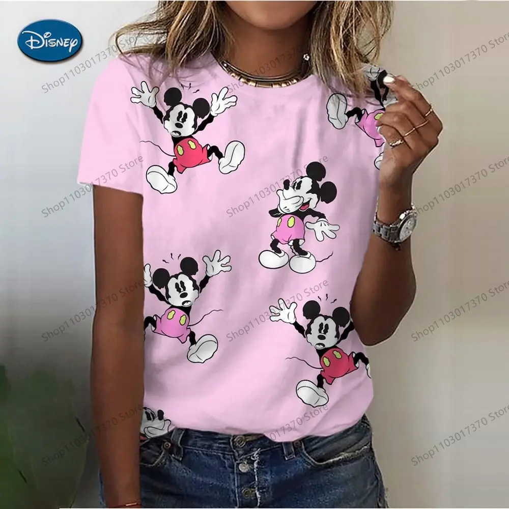 Mickey-Mouse-Print-T-shirts-Tops-for-Women-Lady-Summer-Children-T ...