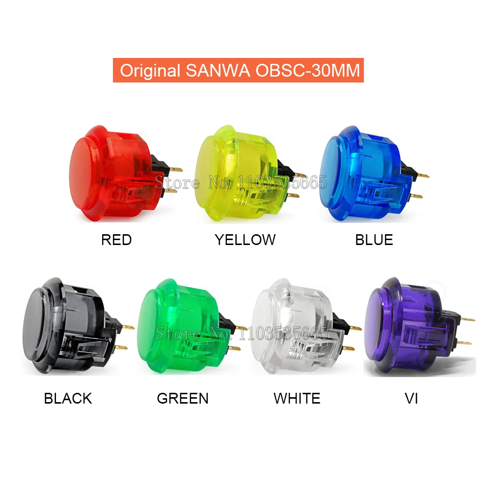 1pcs-Japanese-Original-Sanwa-OBSC-30-30MM-Clear-Push-Button-Transparent ...
