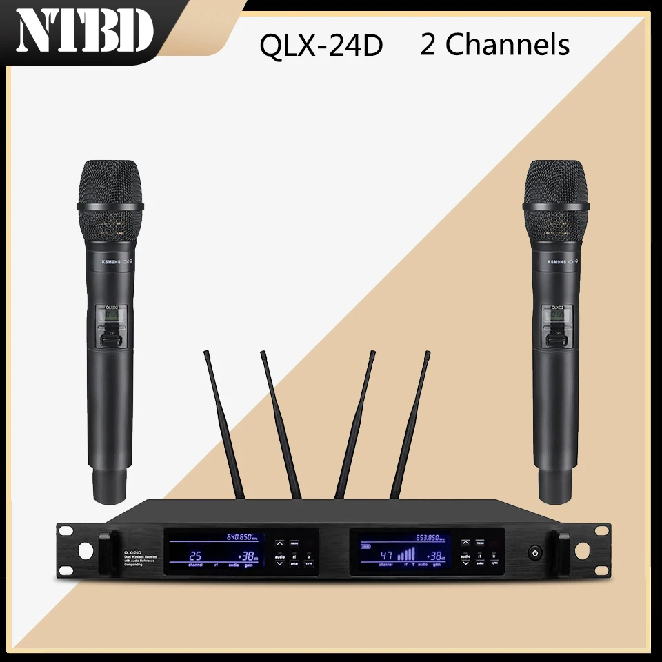 QLX-24D-KSM9-Condenser-High-Quality-UHF-Profeesional-Dual-Wireless ...