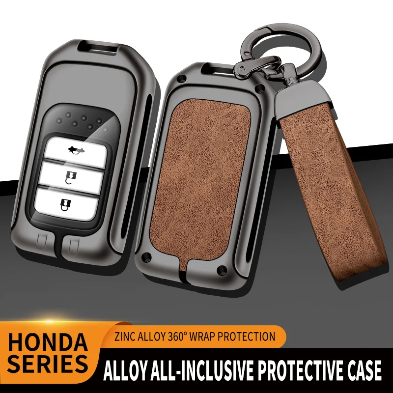 Zinc-Alloy-Car-Remote-Key-Case-Cover-Shell-For-For-Honda-CRV-CR-V-Fit ...