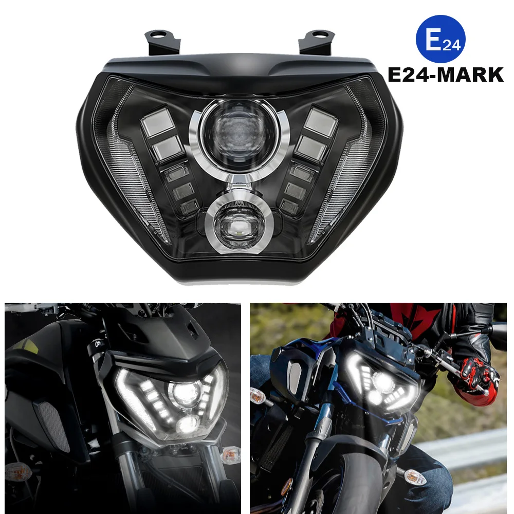 MT 09 2014 2016 Headlights LED Motorcycle Headlight Assembly E MARK For ...
