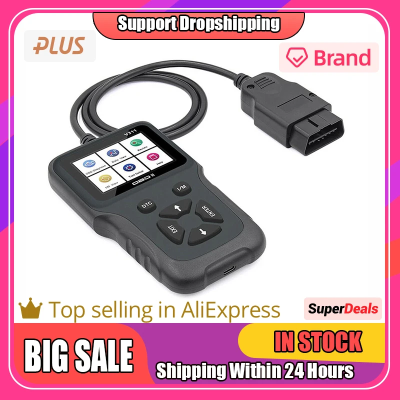 Car OBD2 Code Reader Auto Scanner Car Check Engine Troubleshooting Tool ...