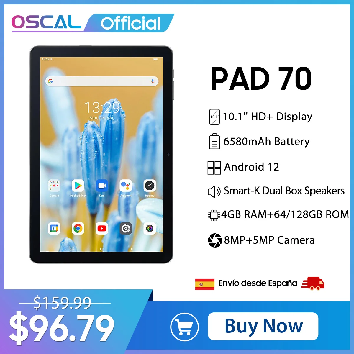 Oscal-Pad-70-Tablet-4GB-128GB-6580mAh-Battery-10-1-HD-Display-Dual-Box ...