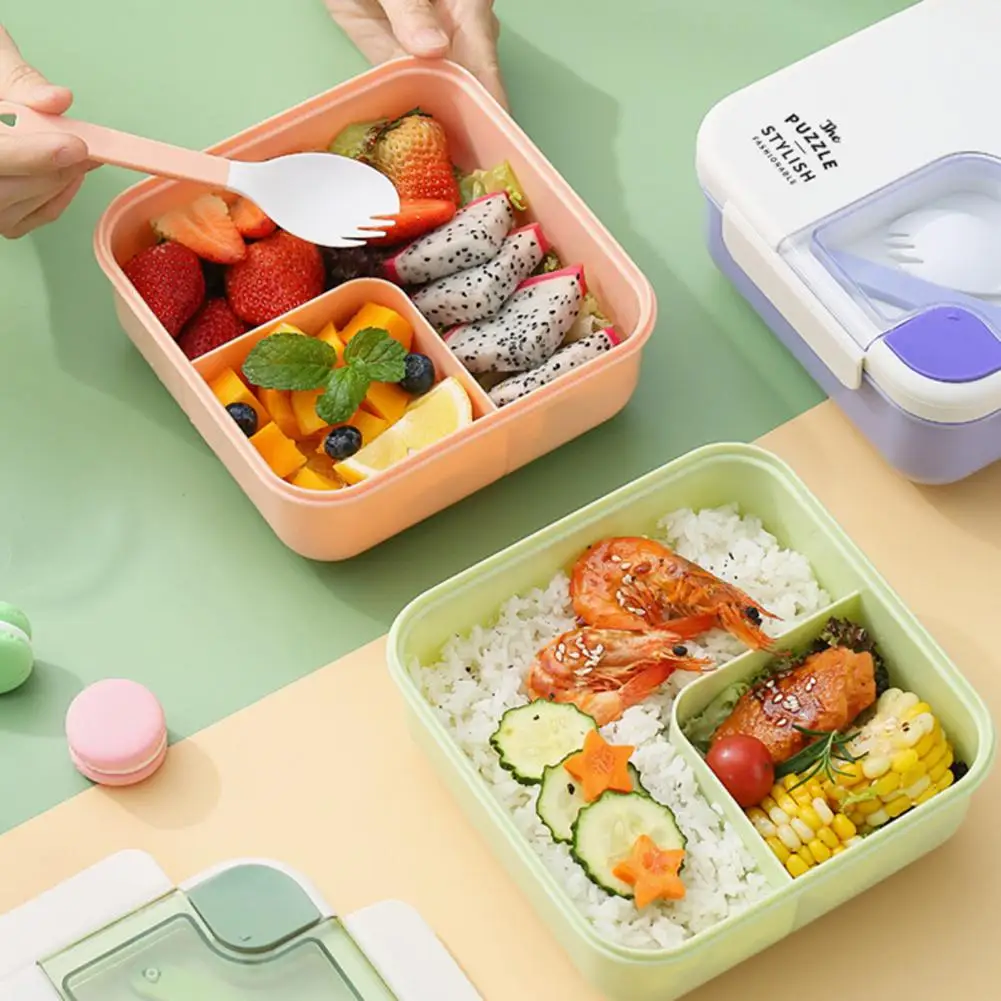 1 Set Lunch Container Chic Picnic Hiking Lunch Container Silicone Grid ...