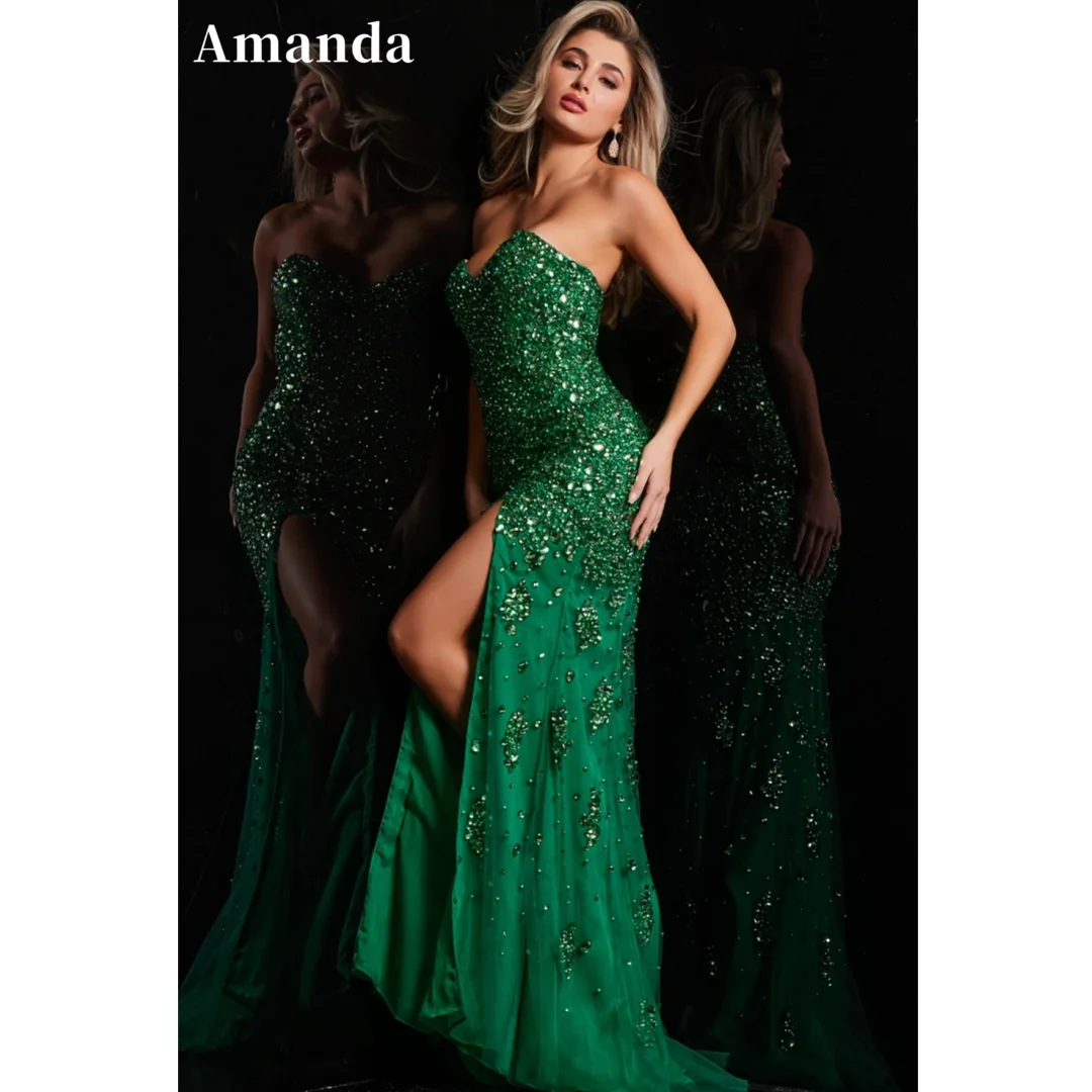 Amanda-Luxury-Shiny-Mermaid-Party-Dresses-Sexy-Side-Split-Vestidos-De ...