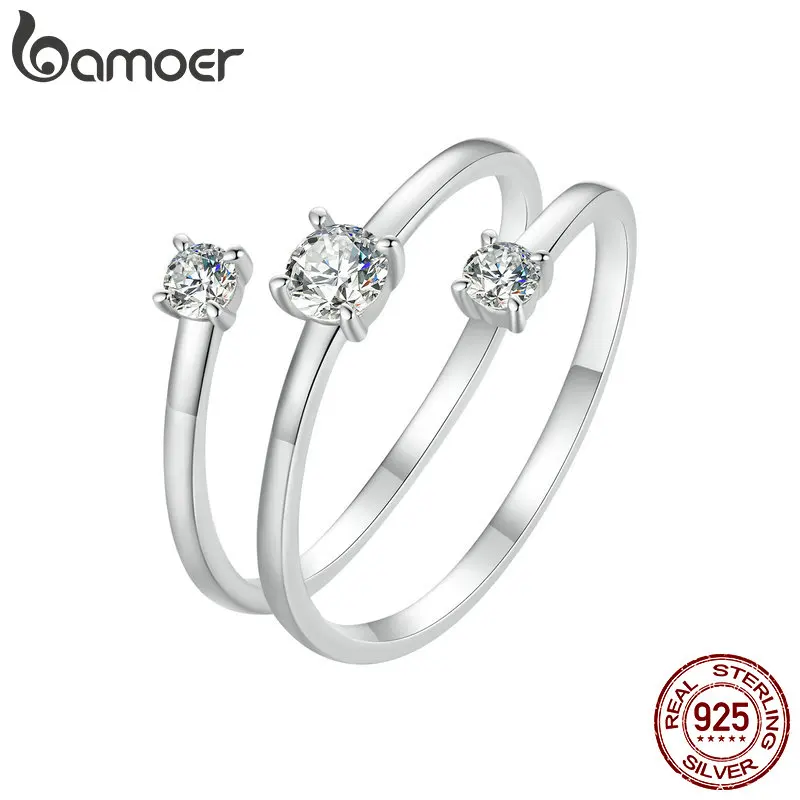 BAMOER-Moissanite-Multilayer-Rings-for-Women-925-Sterling-Silver-D-Color-VVS1-Clarity-Round-Cut ...
