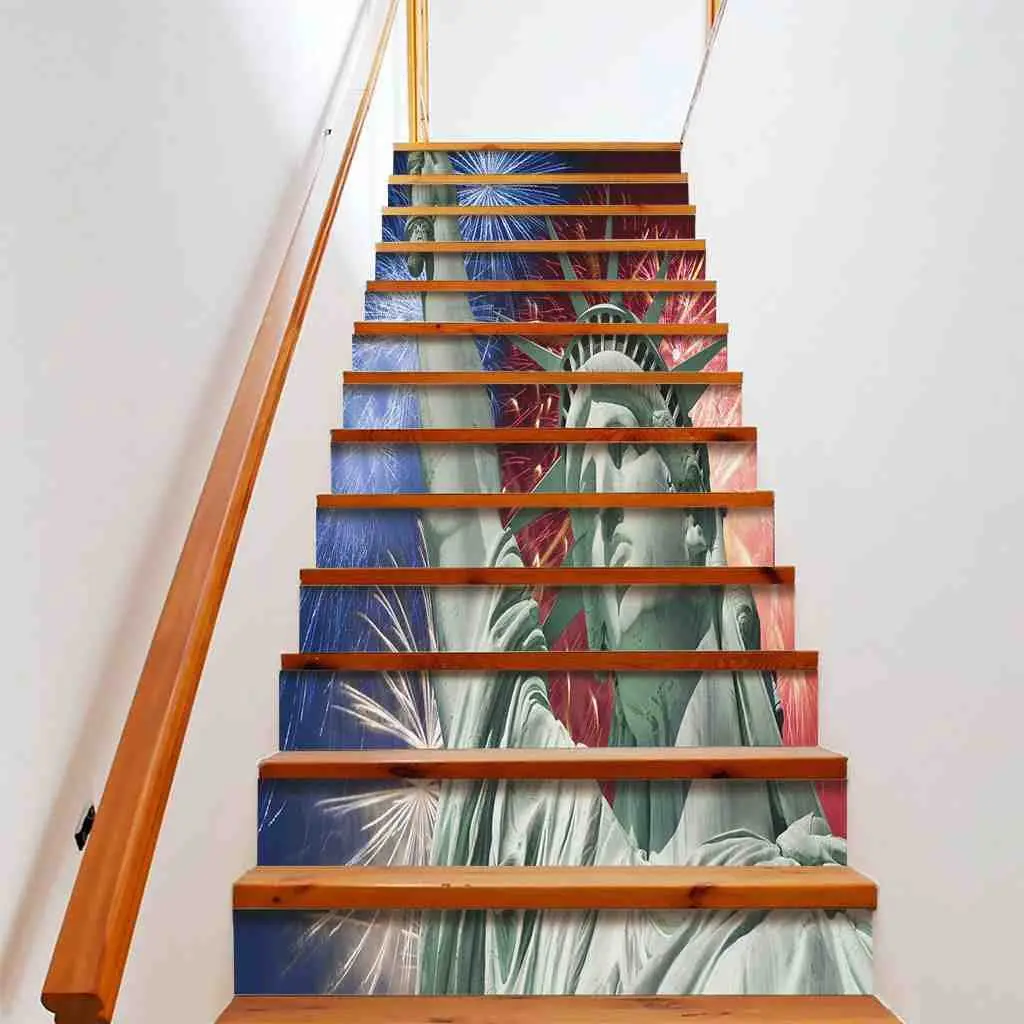 American-Independence-Day-Stair-Stickers-Statue-of-Liberty-Patriotic ...
