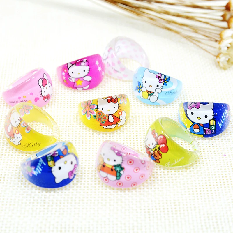 10Pcs-Sanrio-Cartoon-Hello-Kitty-Kids-Ring-Baby-Rings-Children-Girl ...