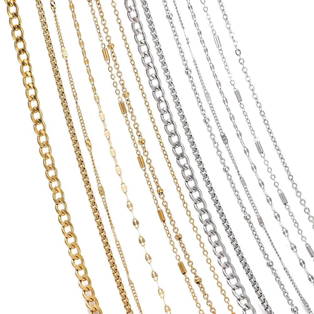 2Meters-Lot-Stainless-Steel-Chains-Gold-Color-Chain-for-Jewelry-Making ...