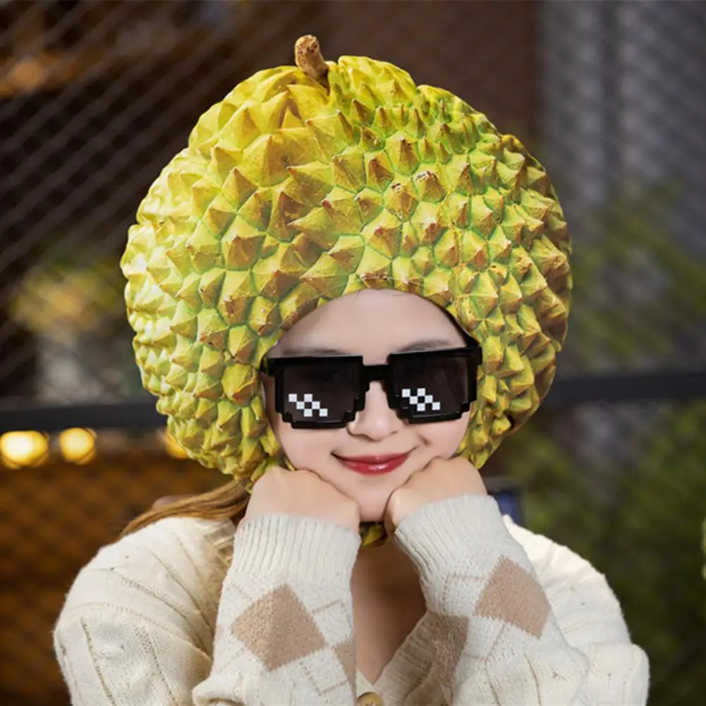 Cartoon-Plush-Durian-Hat-Fruit-Headgear-Simulation-Durian-Hat-Cute ...