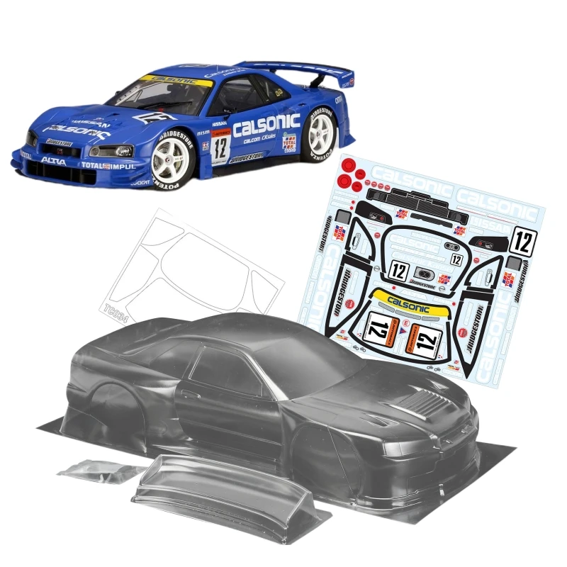 1 10 Rc Drift Body GTR R34 Clear PC Body Shell 258mm Wheelbase for On ...