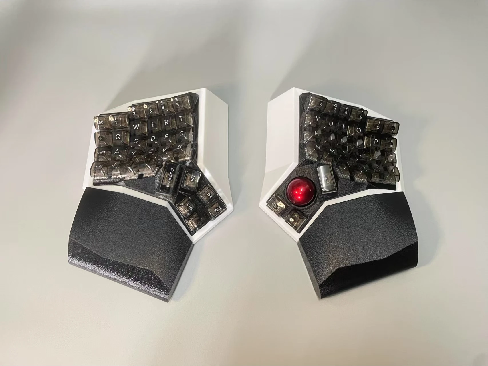 Teclado mecánico dividido Dactyl Trackball, ergonómico, impresión PETG ...