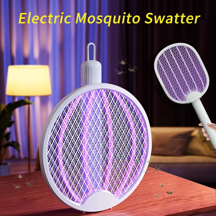 USB-Rechargeable-Electric-Mosquito-Killer-Foldable-Mosquito-Racket-Fly ...