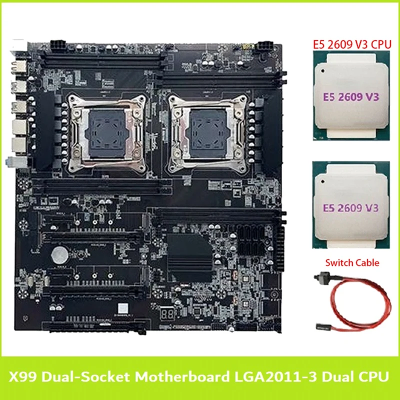 X99 Dual Socket Motherboard Desktop Board LGA2011 3 Dual CPU Support ...
