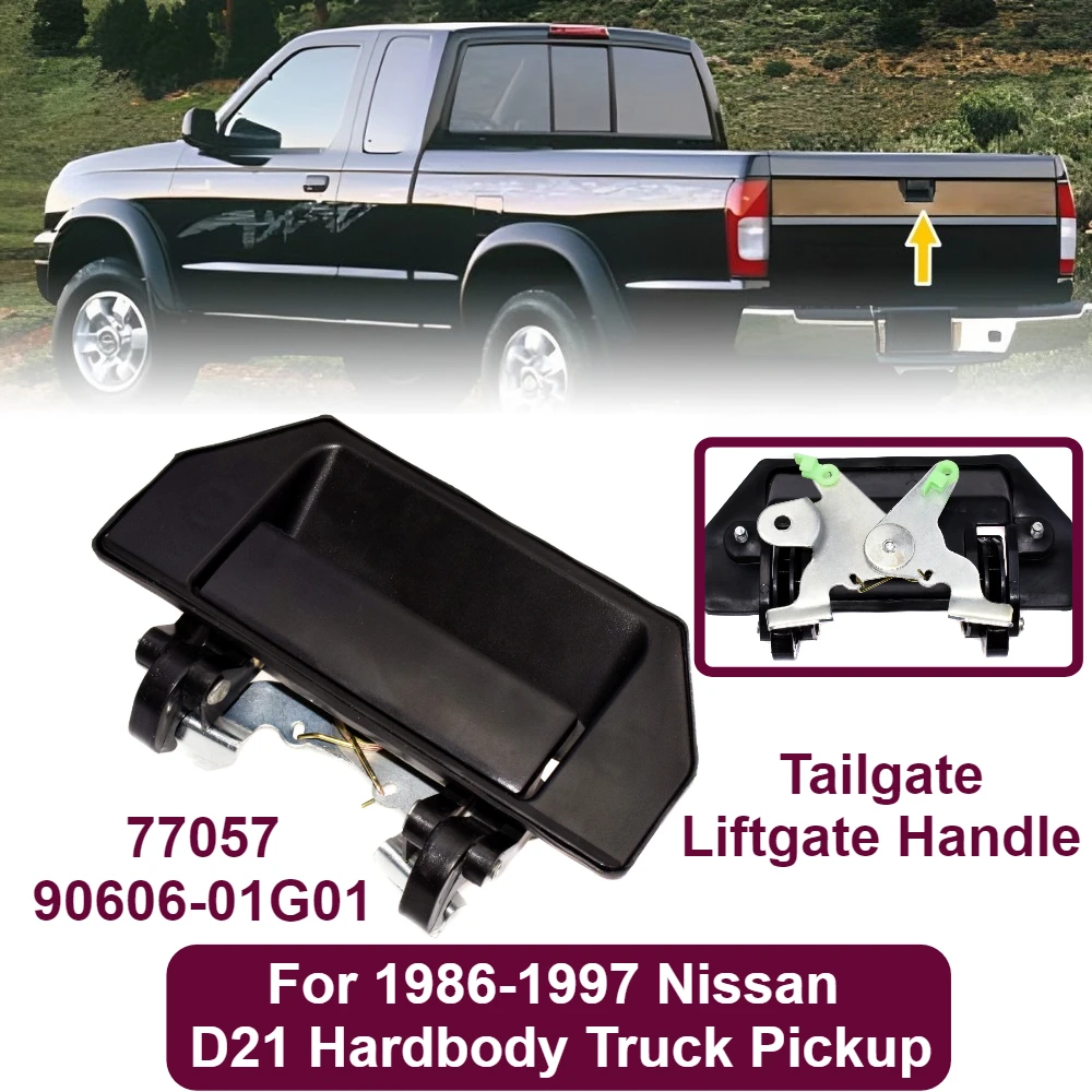 Tailgate Liftgate Handle Black for 1986-1997 Nissan D21 Hardbody Truck ...